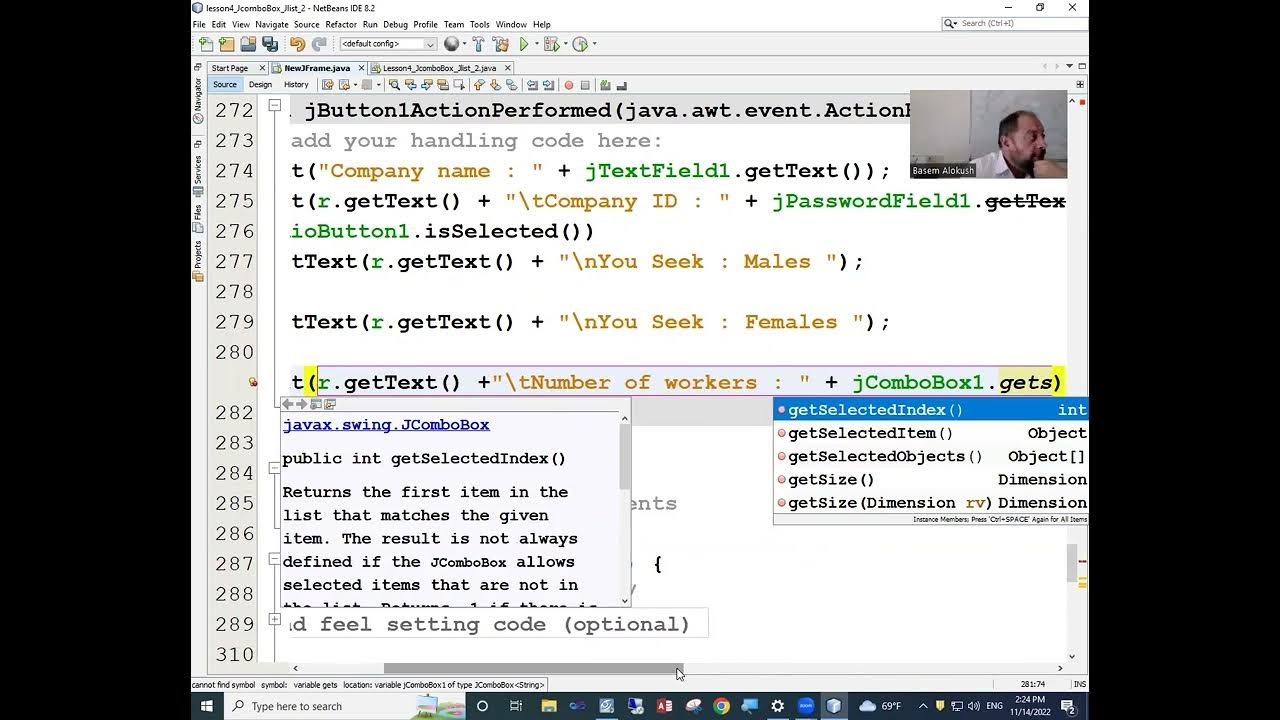 Lesson5_Visual_Programming_GUI_Components_ComboBox_Jlist_2_continue_Sec4 - YouTube