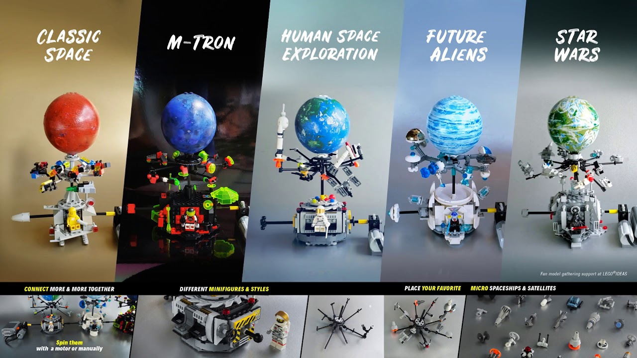 Spinning Planets (variations) for LEGOIDEAS - YouTube