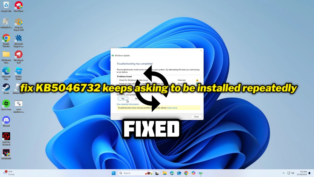 (FIXED) KB5046732 keeps asking to be installed repeatedly - YouTube