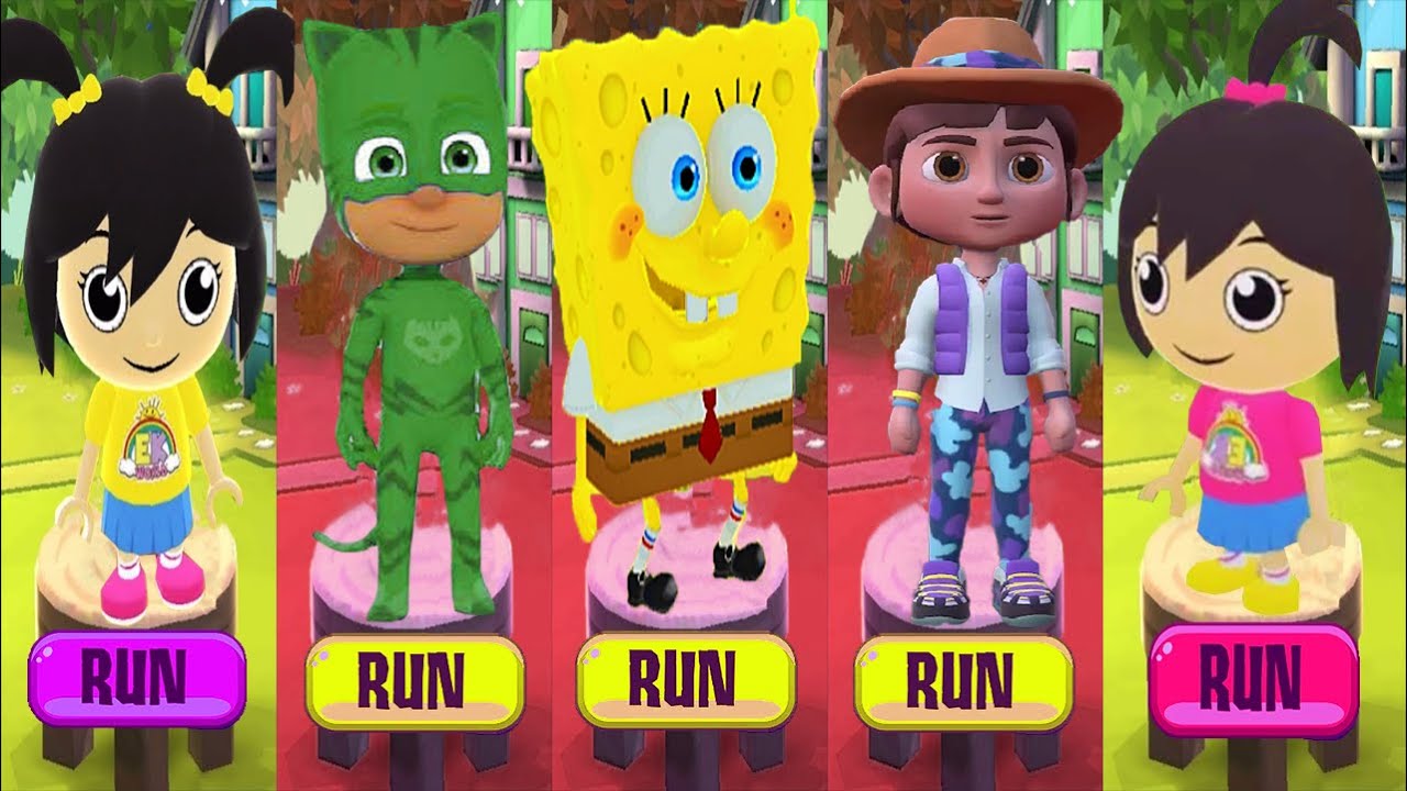 Tag with Emma & Kate vs Green Catboy vs Spongebob vs Ridley Jones All ...