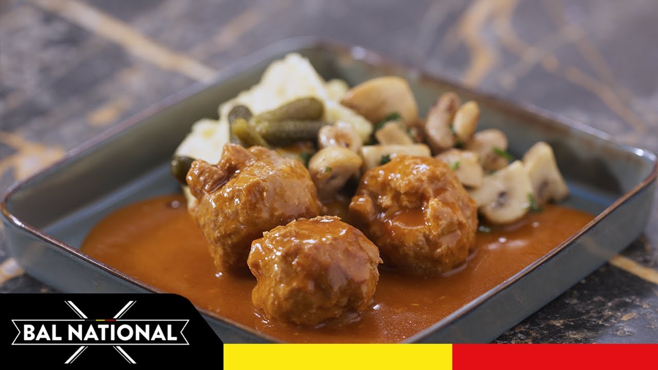 Balletjes met kalfstong in Madeirasaus | Bal National - YouTube