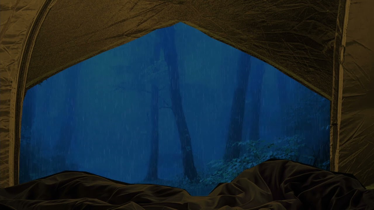 Rain on canvas tent - 1 hour rain on tent for sleep - YouTube