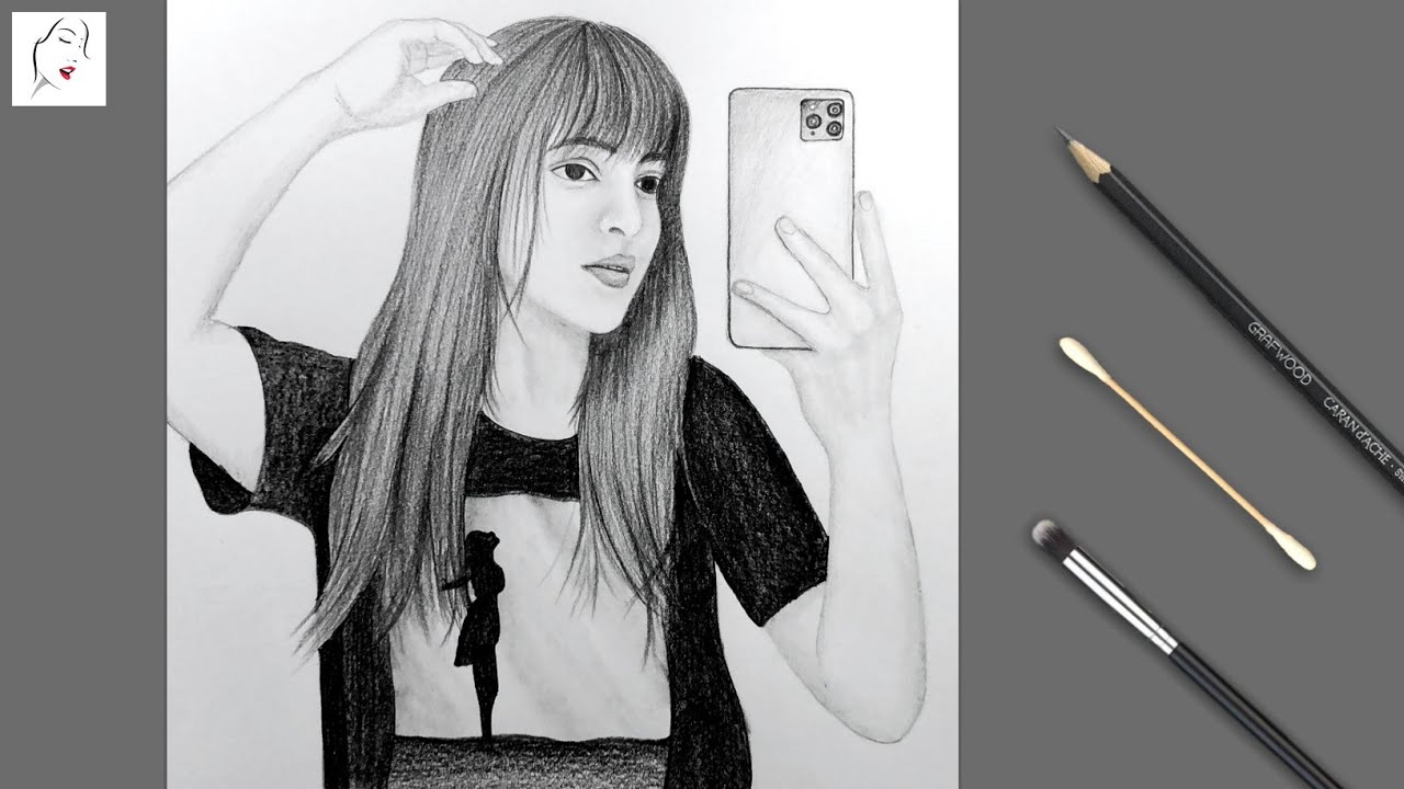 Sketch | Short Video | Girl Sketch | Cute Girl Drawing | Drawing | How ...