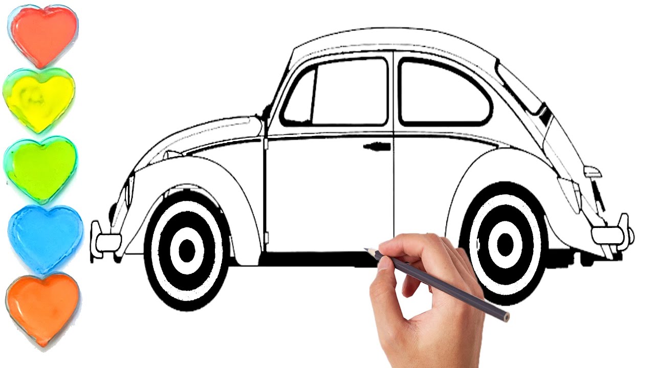 Volkswagen (Beetle)|Easy Drawing|Fun Coloring - YouTube