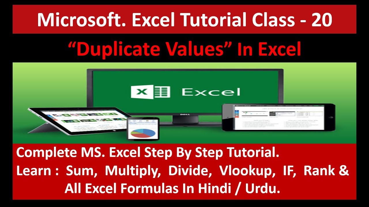 Ms Excel Tutorial Class 20 Find Out Duplicate Values In Excel Sheet 1524