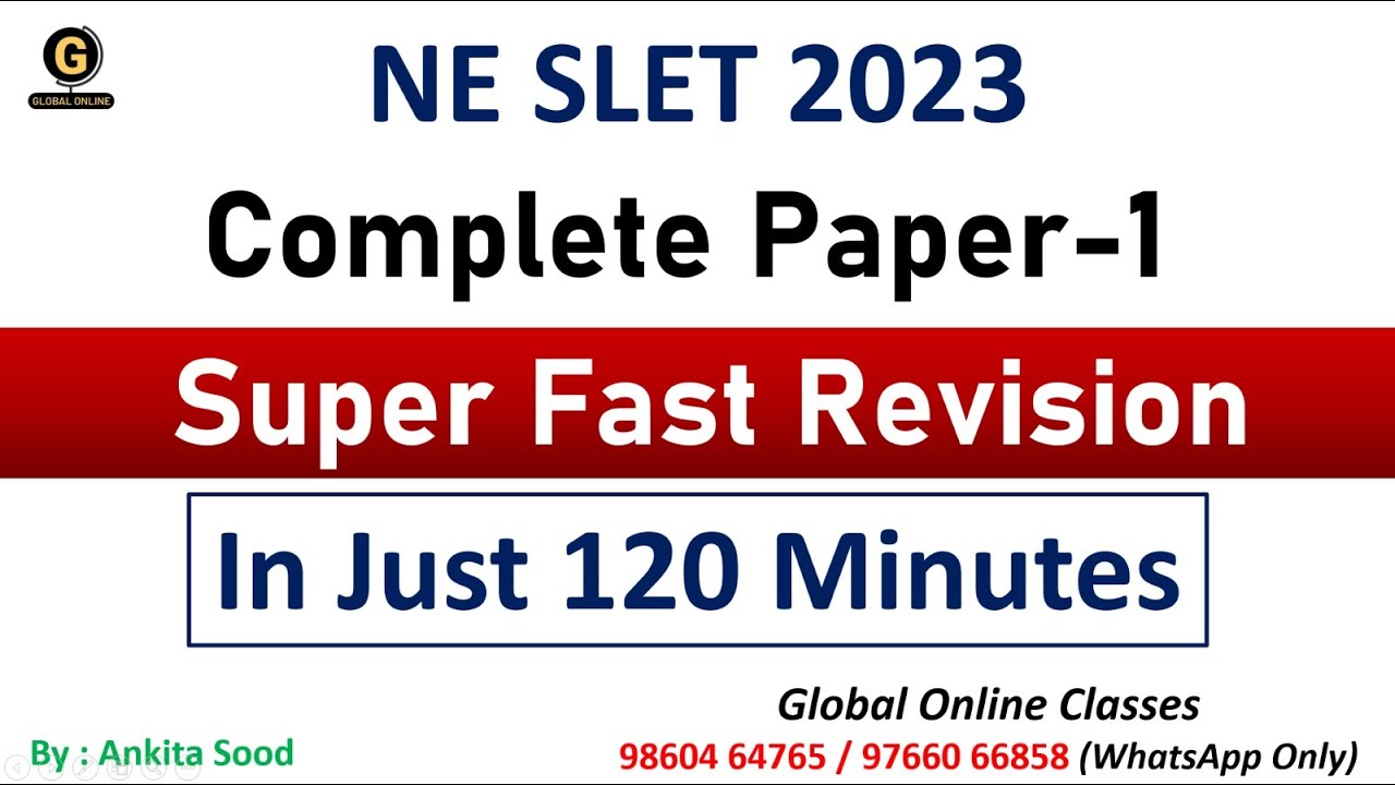 NE SLET Paper 1 Preparation | NE SLET Paper 1 Full Syllabus Revision ...