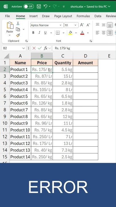Seamlessly Fix & Calculate Unstructured Excel Data #excel #exceltricks #microsoft #shorts - YouTube