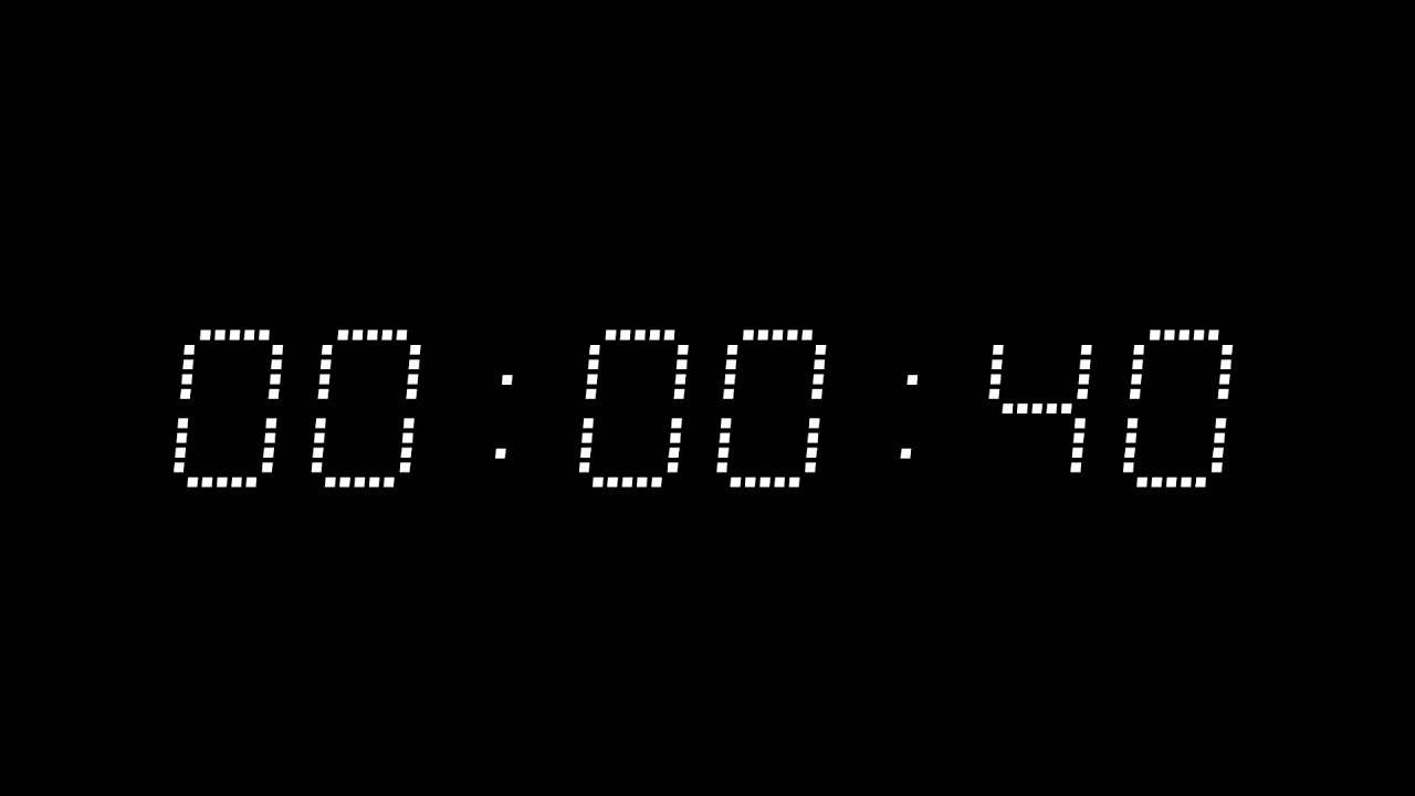 White neon timer 40 seconds countdown - YouTube