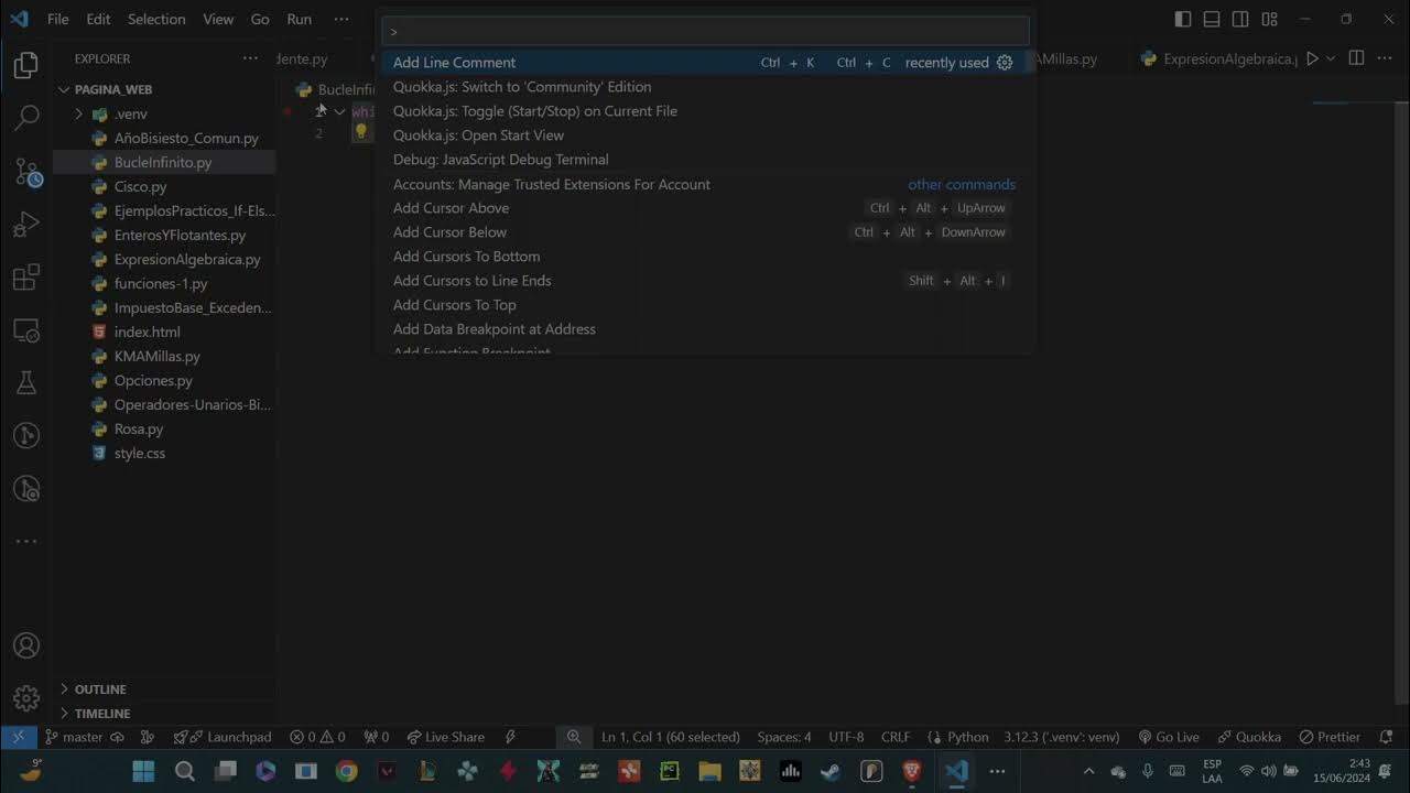 ¿Qué hacer si de ninguna manera puedo comentar en Visual Studio Code ...