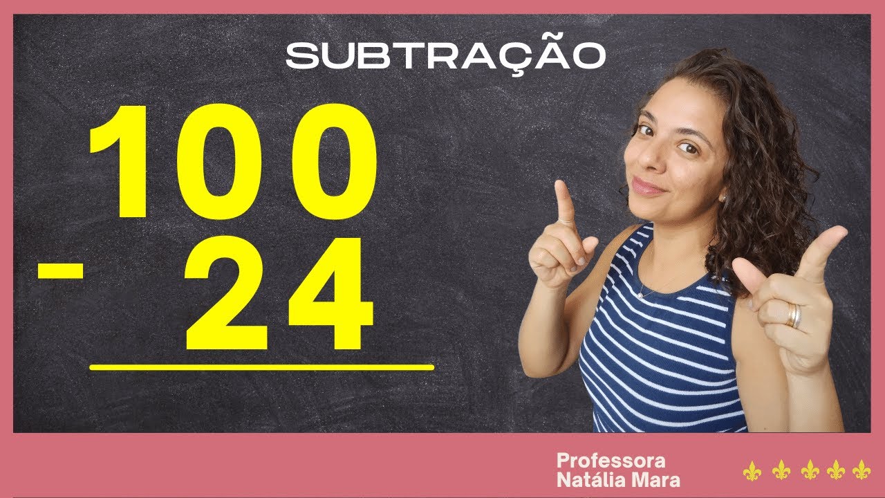 "100-24" "100 menos 24" "Subtrair 24 de 100" "Matemática passo a passo ...