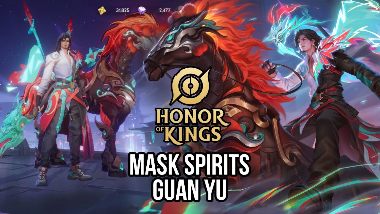 New Skin Mask Spirits Guan Yu - Honor Of Kings - YouTube