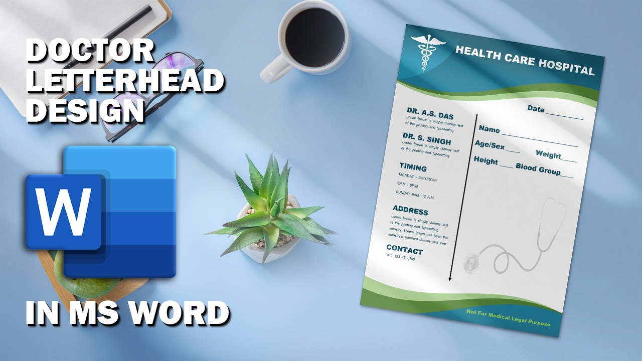 Doctor Letterhead/Letter Pad Design in MS Word | Download FREE ...