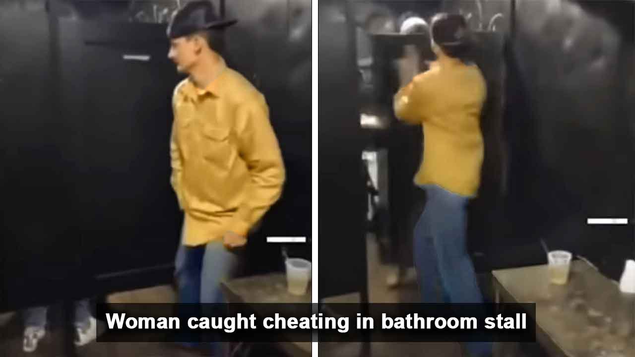 Man Catches Girlfriend Cheating In Bathroom Stall At Club... - YouTube