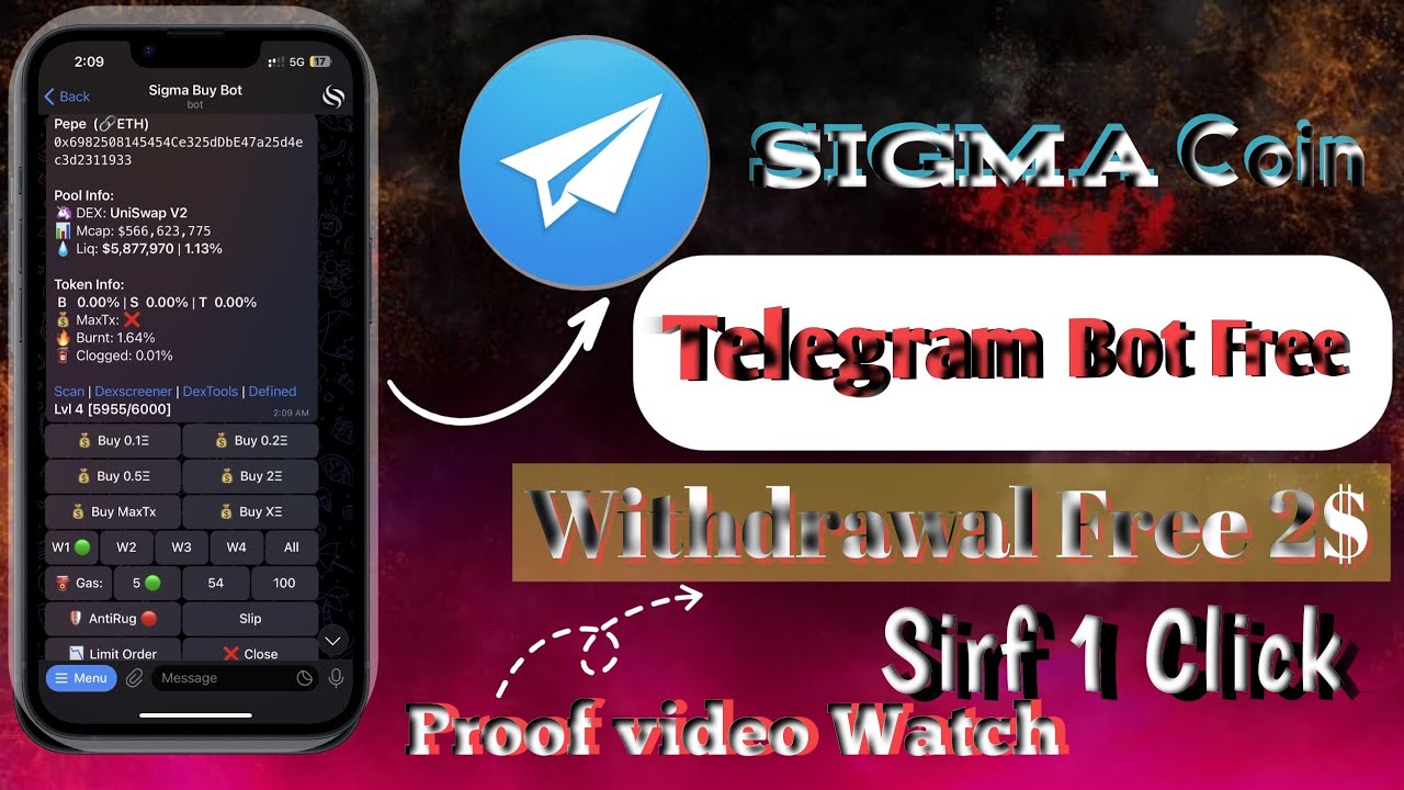Telegram money earning| Free coin Telegram Bot| payment proof video ...