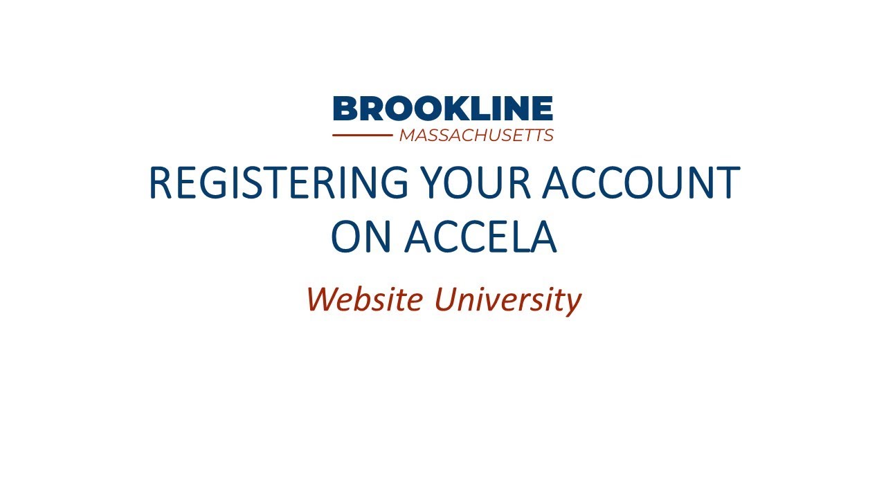 Accela Registration Guide - YouTube