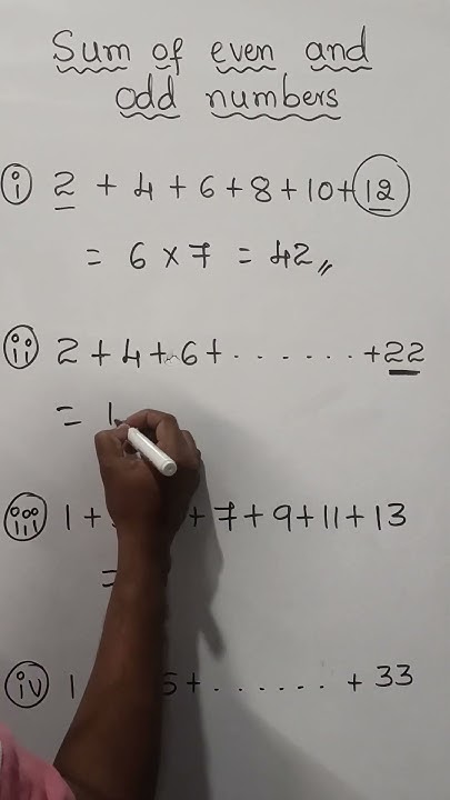 Sum of even and odd numbers - YouTube