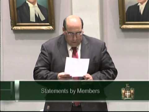 MHA Paul Lane recognizes Mount Pearl Santa Claus Parade - YouTube