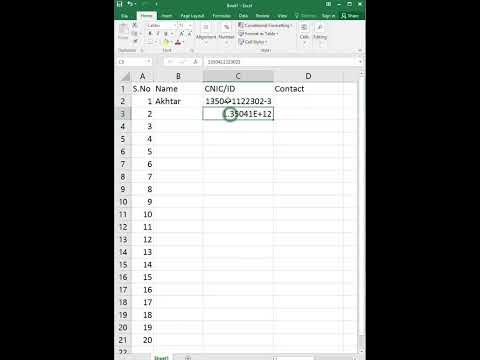 Excel CNIC no add - YouTube