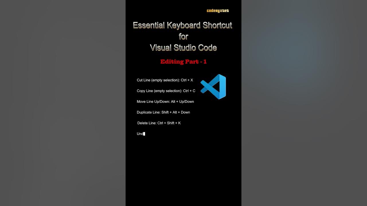 Essential Keyboard Shortcut for Visual Studio Code | Editing Part-1 # ...