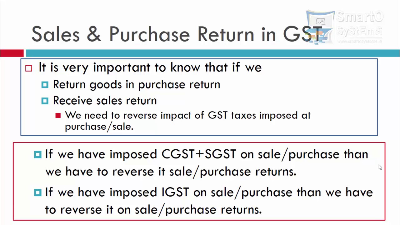 Sales And Purchase Returns In GST In Tally 9 Erp - YouTube