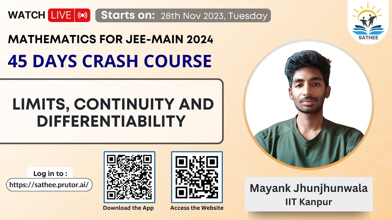 Mathematics For JEE-Main 2024 | Limits,Continuity and Differentiability ...