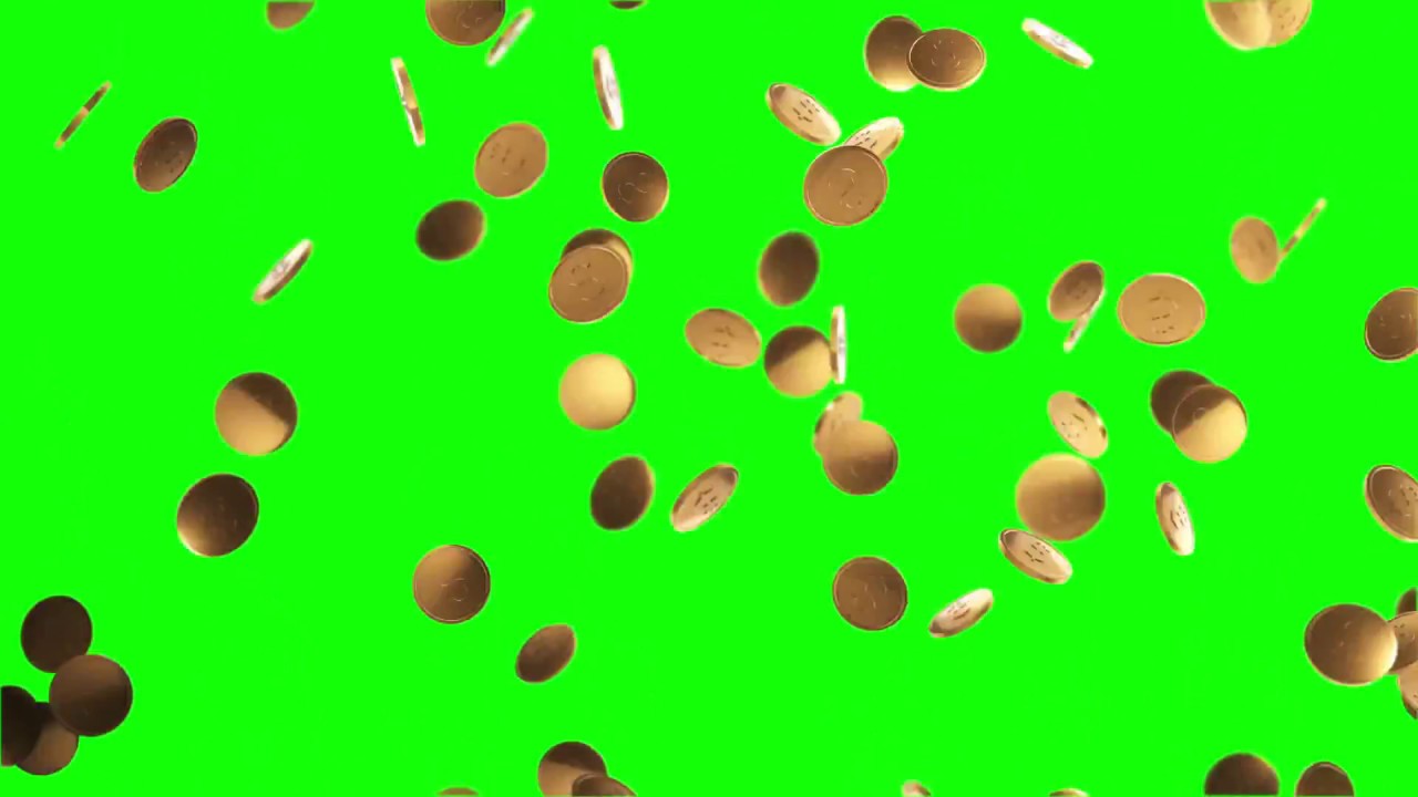 Falling Gold Coin 3D Green Screen - YouTube