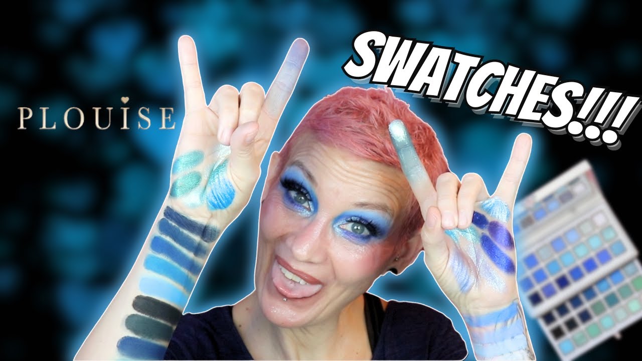 Swatching the P. Louise Monochromatic Blue Palette - YouTube