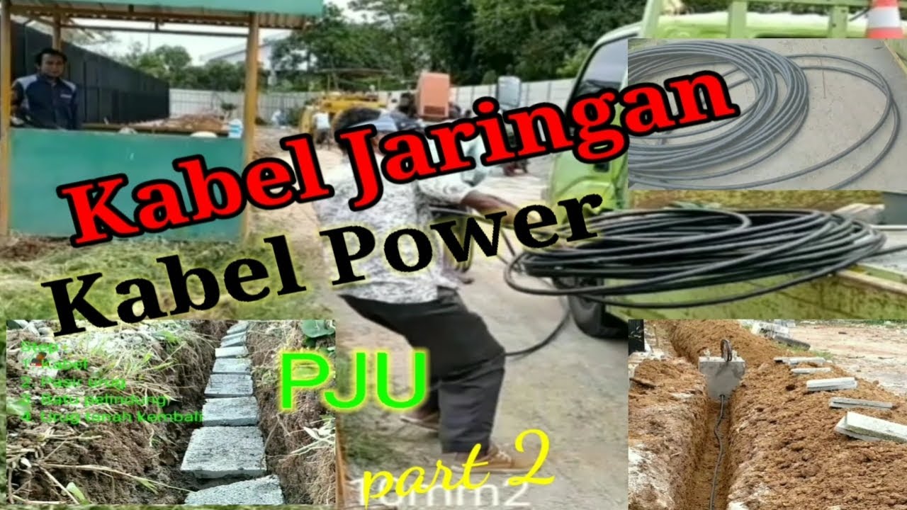 Proses 2 Pemasangan Kabel Jaringan PJU//Proyek PJU 11 Meter Kabel Bawah ...