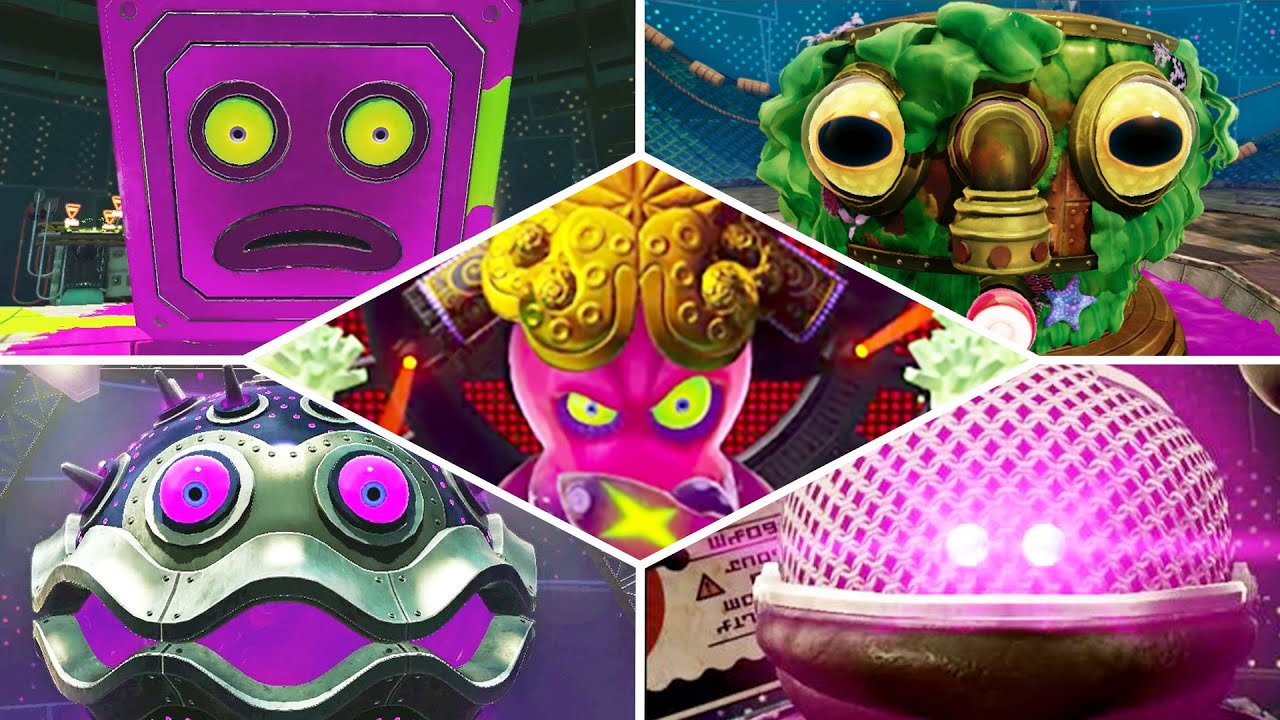 ALL BOSSES & FINAL BOSS! (No Damage) - Splatoon - YouTube