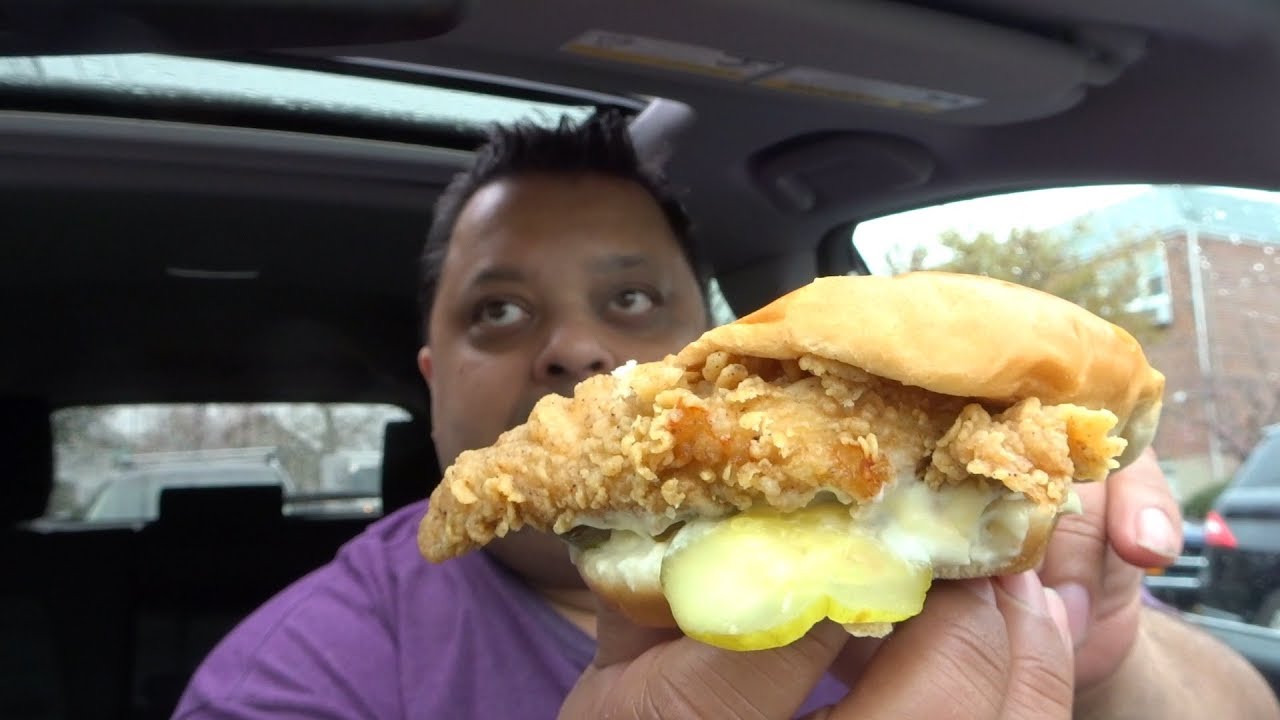 Eating KFC Crispy Colonel Sandwich $5 Fill Up Mukbang | Eating Show ...