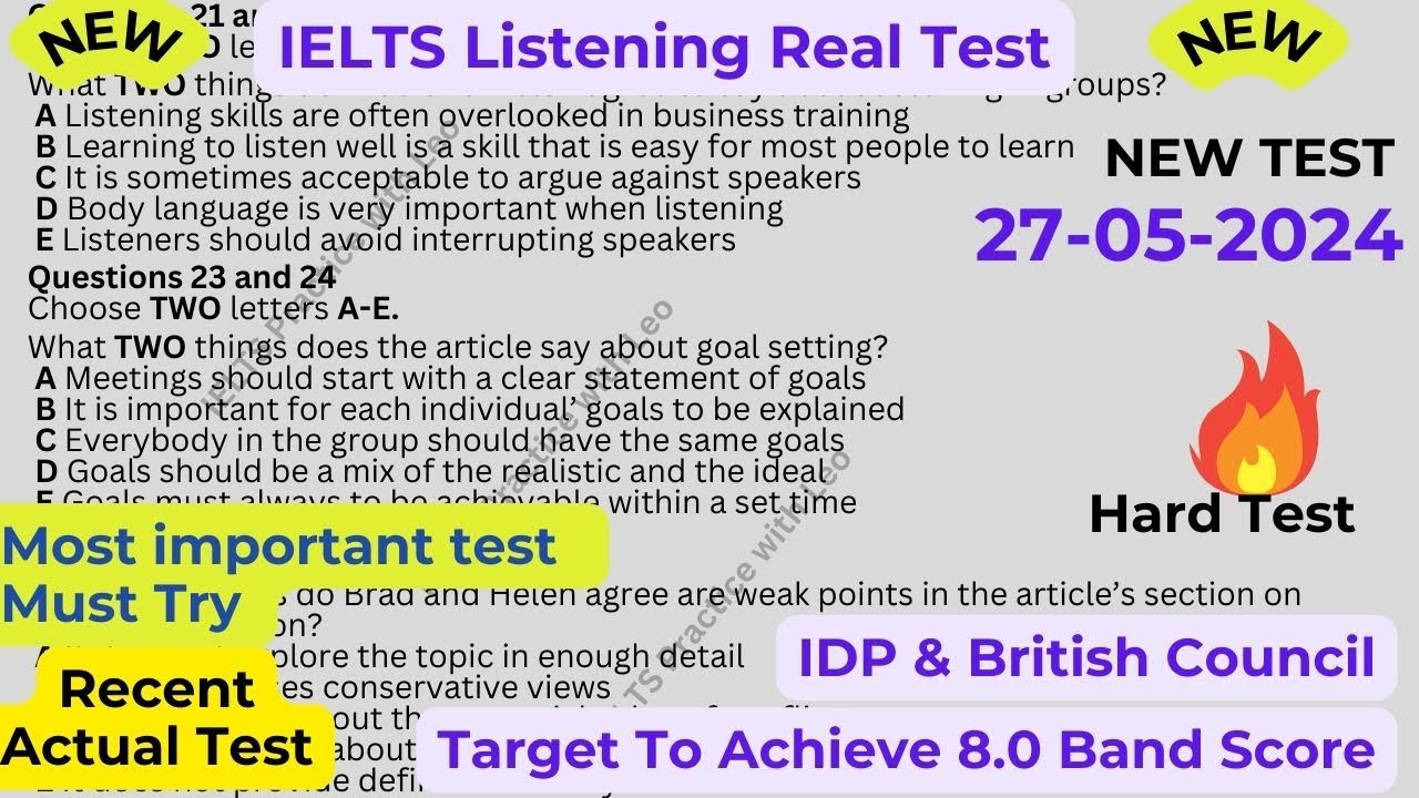 IELTS Listening Practice with Recent Actual IELTS Exam with Answers ...