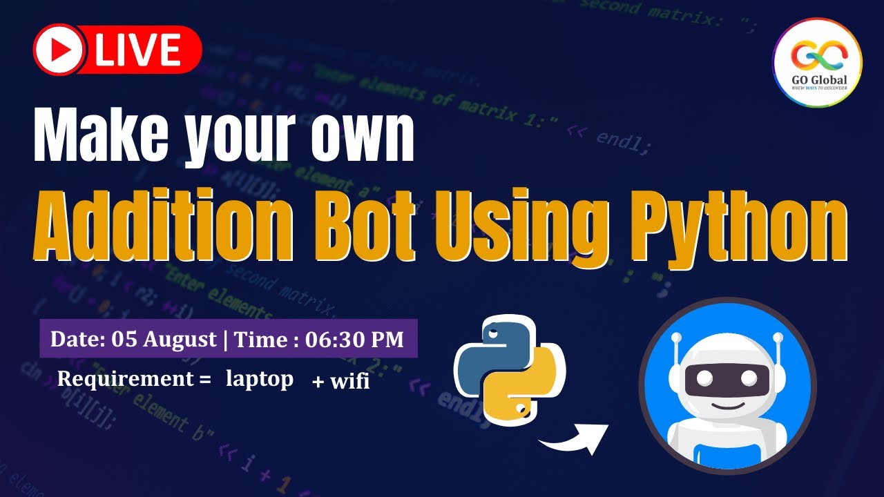 Make Your Own Addition Bot Using Python Create Your Addition Bot In Python 3028