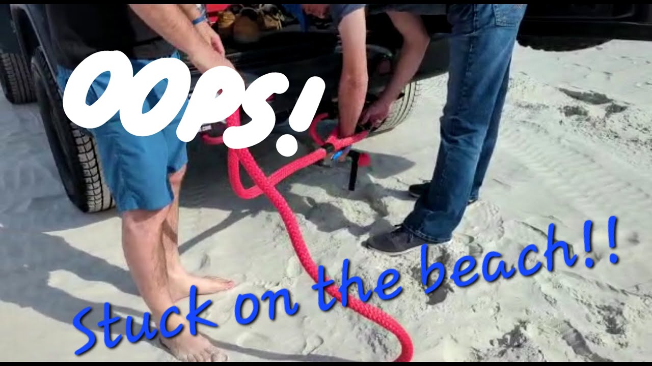 Stranded on the beach! Dude got stuck axle deep! Beach Recovery - YouTube
