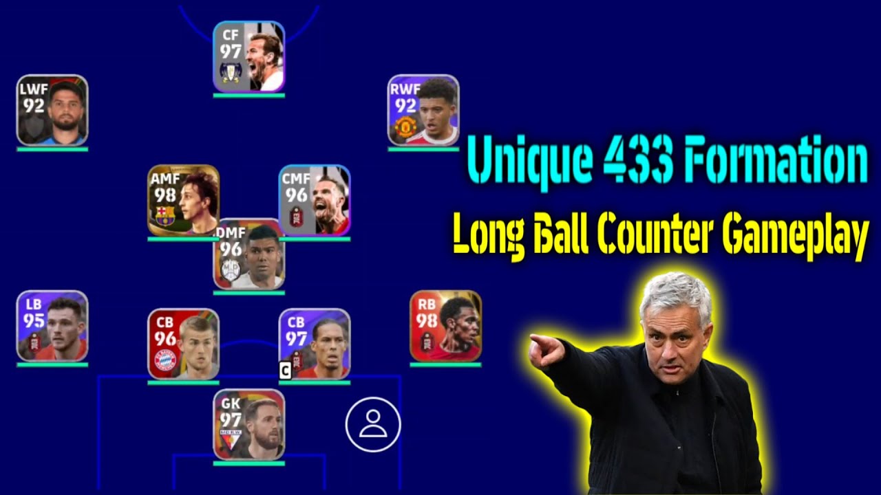 Unique 433 Formation eFootball 2023 Mobile|Long ball Counter Gameplay ...