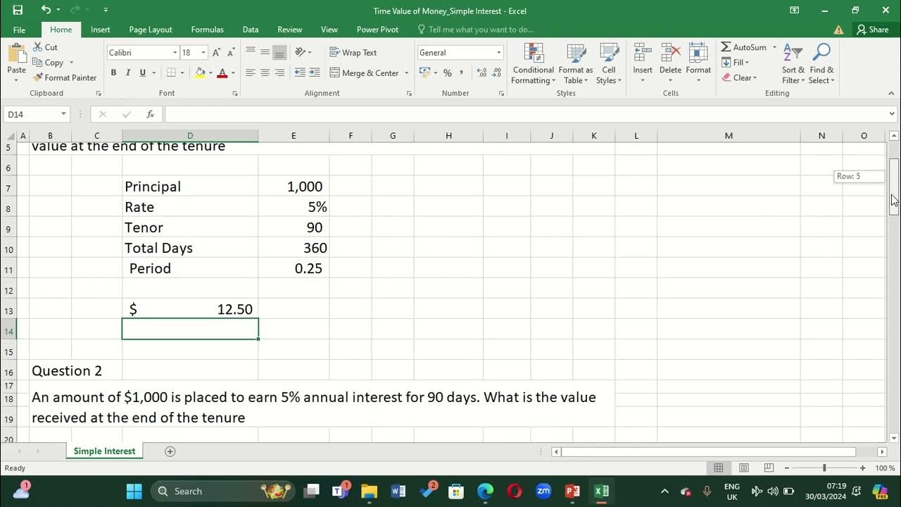 How to calculate Simple Interest in Excel - YouTube