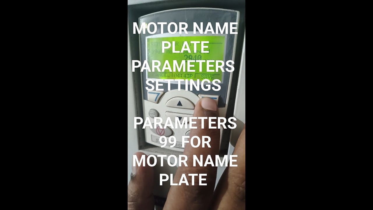 ABB ACS850 Motor name plate parameters settings, ABB VFD Motor name ...