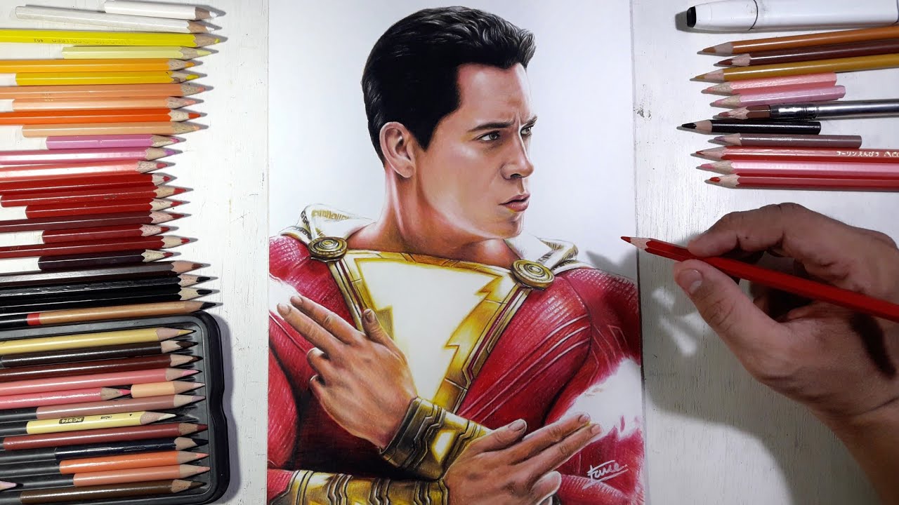 วาดชาแซม Drawing Shazam!(Zachary Levi) | Fame Art - YouTube