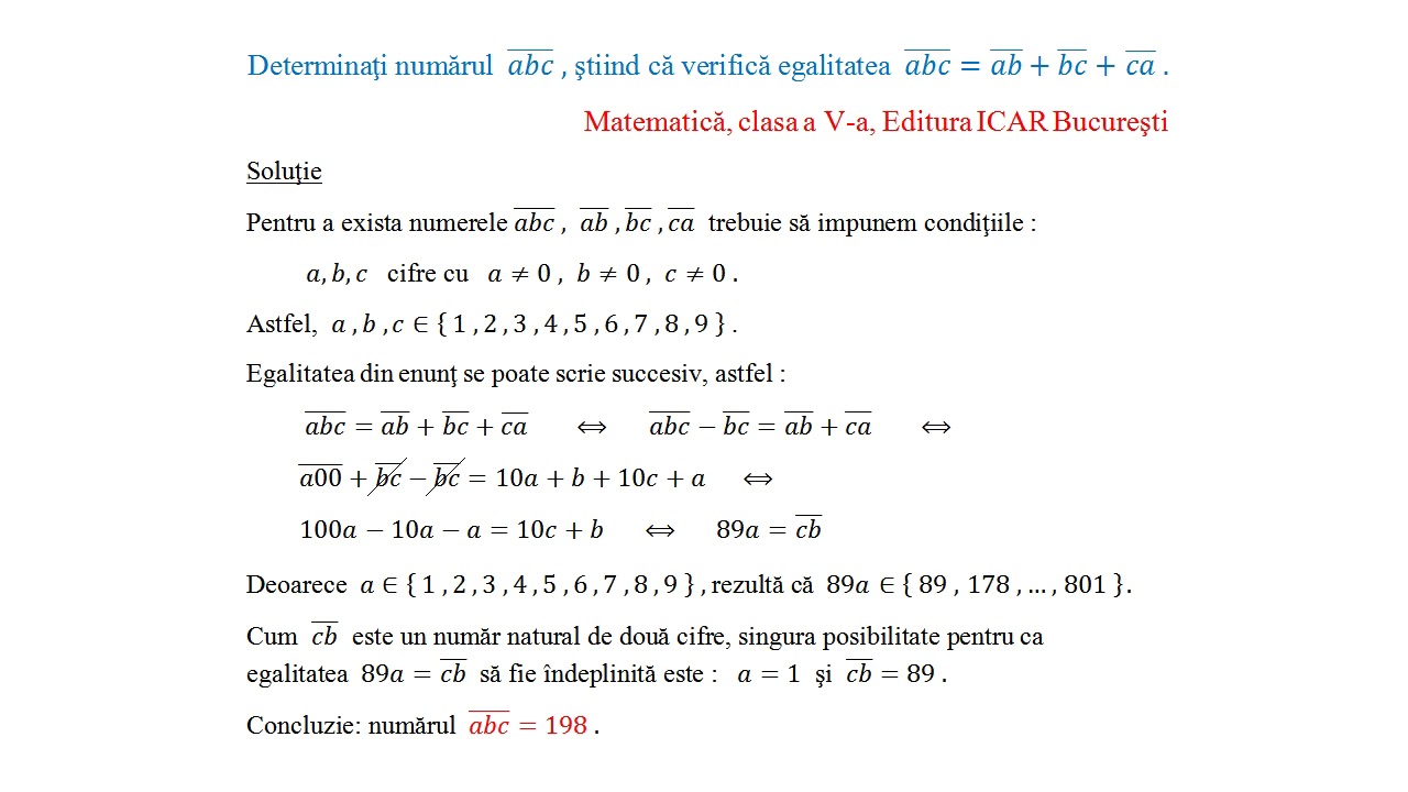 Numere naturale - Sistemul de numeratie zecimal - Problema rezolvata ...