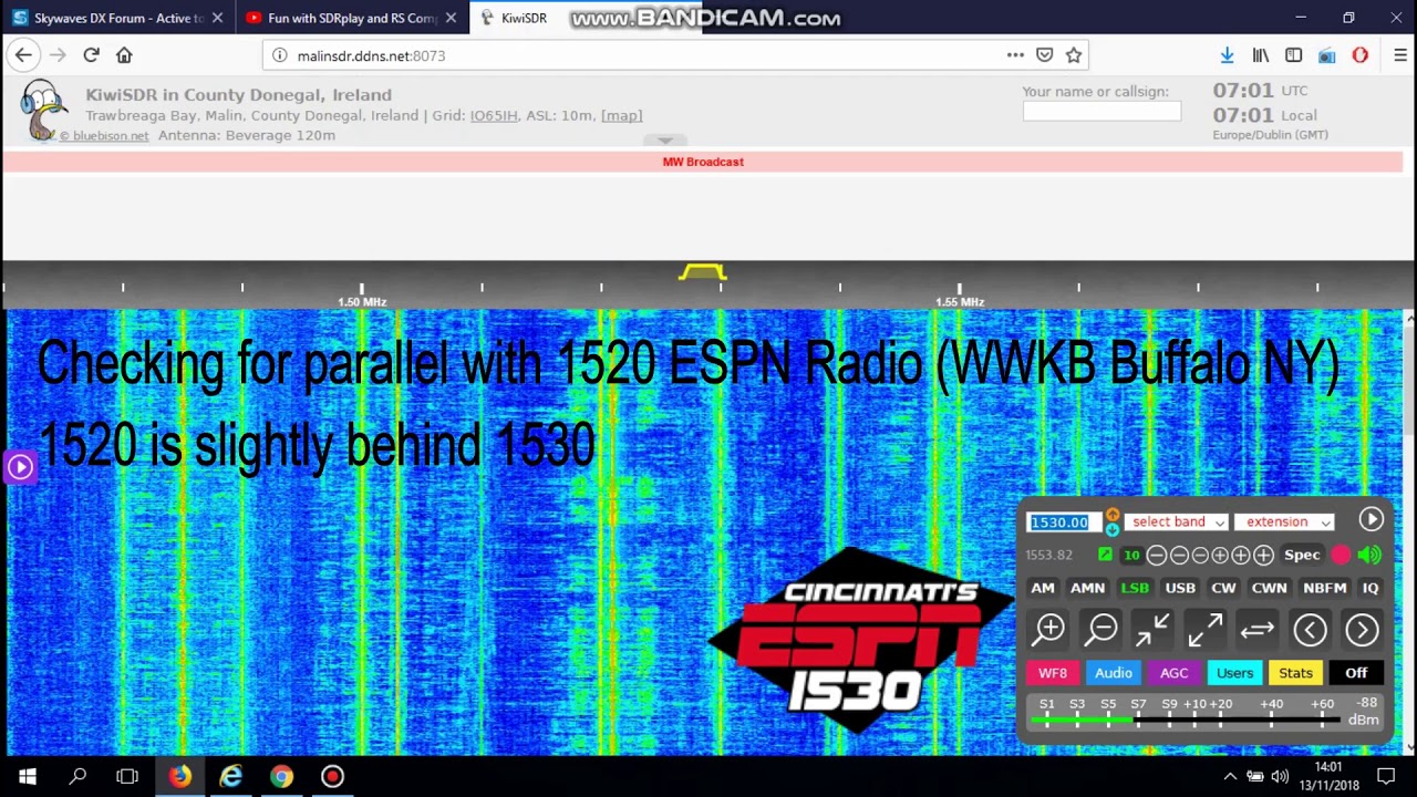 MWDX 1530 WCKY 13 -11-2018 via Kiwi remote Malin IRL - YouTube