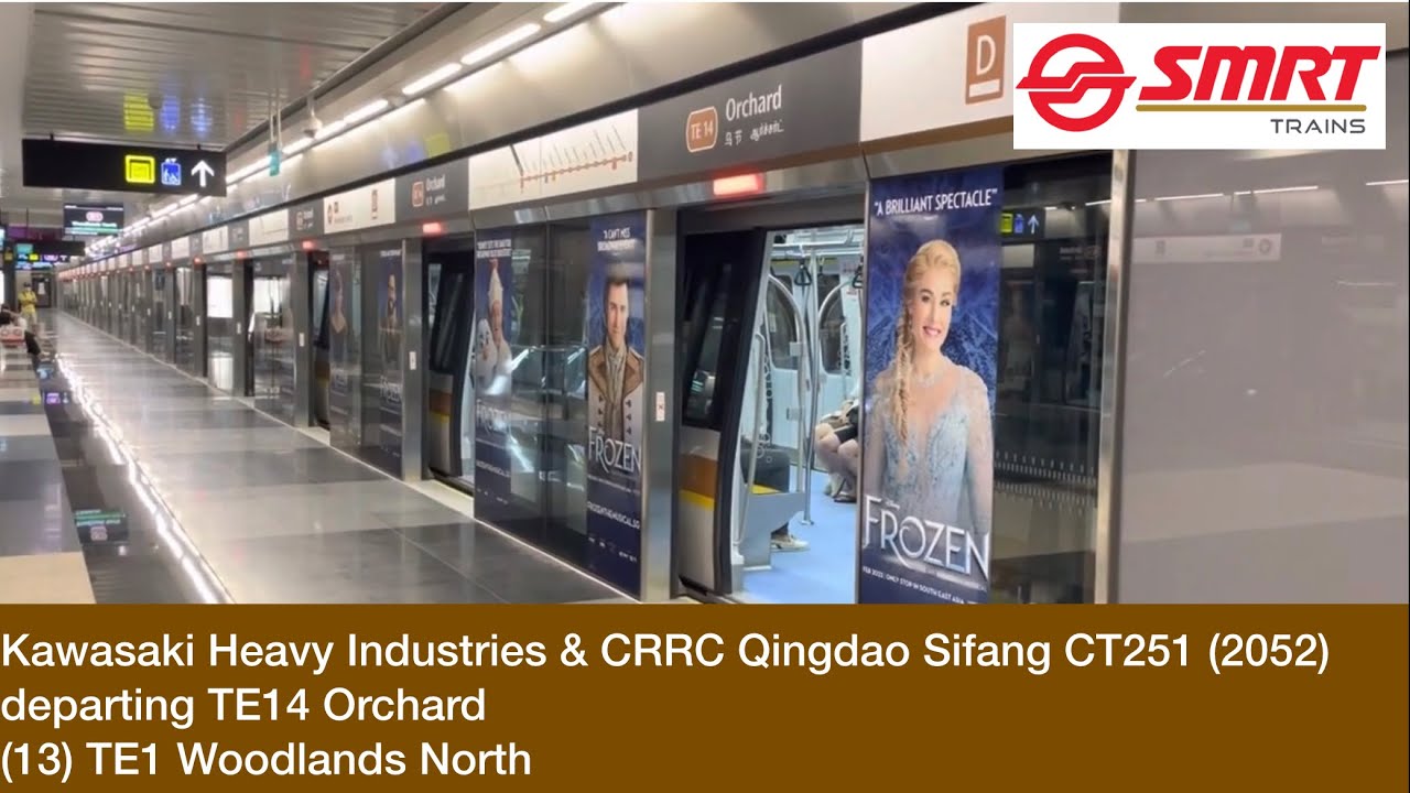 SMRT Trains [TEL] Kawasaki & CRRC Sifang CT251 [2052] departing Orchard ...