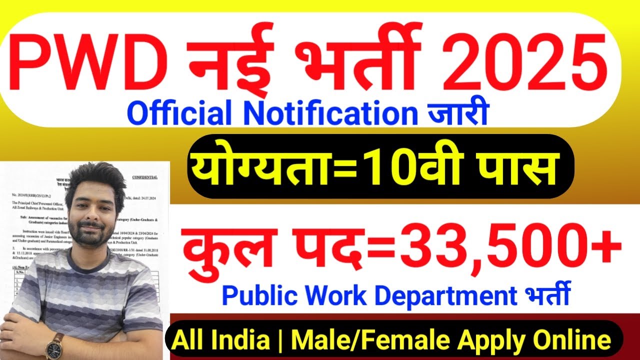 pwd recruitment 2025, PWD Vacancy 2025 | Latest Government Jobs 2025 ...
