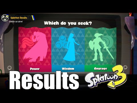 Splatoon 3 x Zelda Splatfest RESULTS for Power vs. Wisdom vs. Courage - YouTube