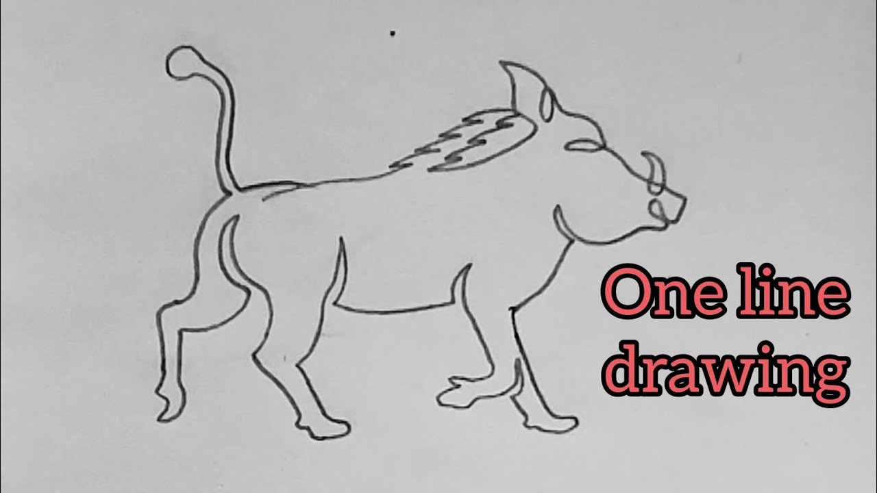warthog || One line drawing || Easy Drawing - YouTube
