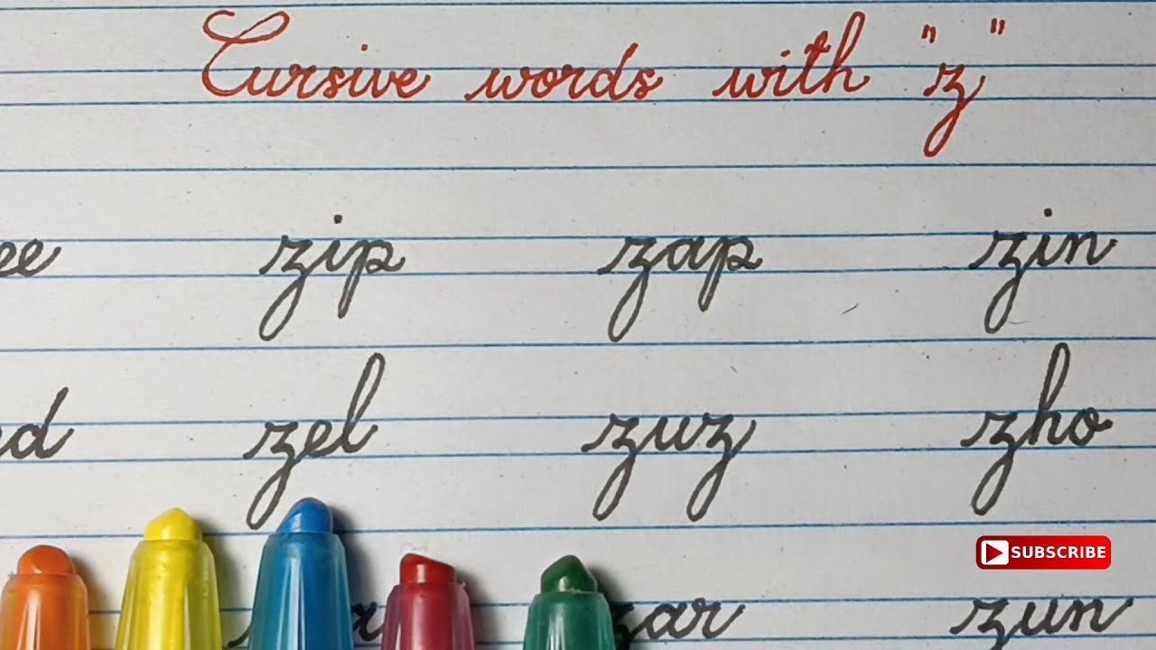 Cursive Writing Practice | Words Start With Letter “z” | Cursive ...