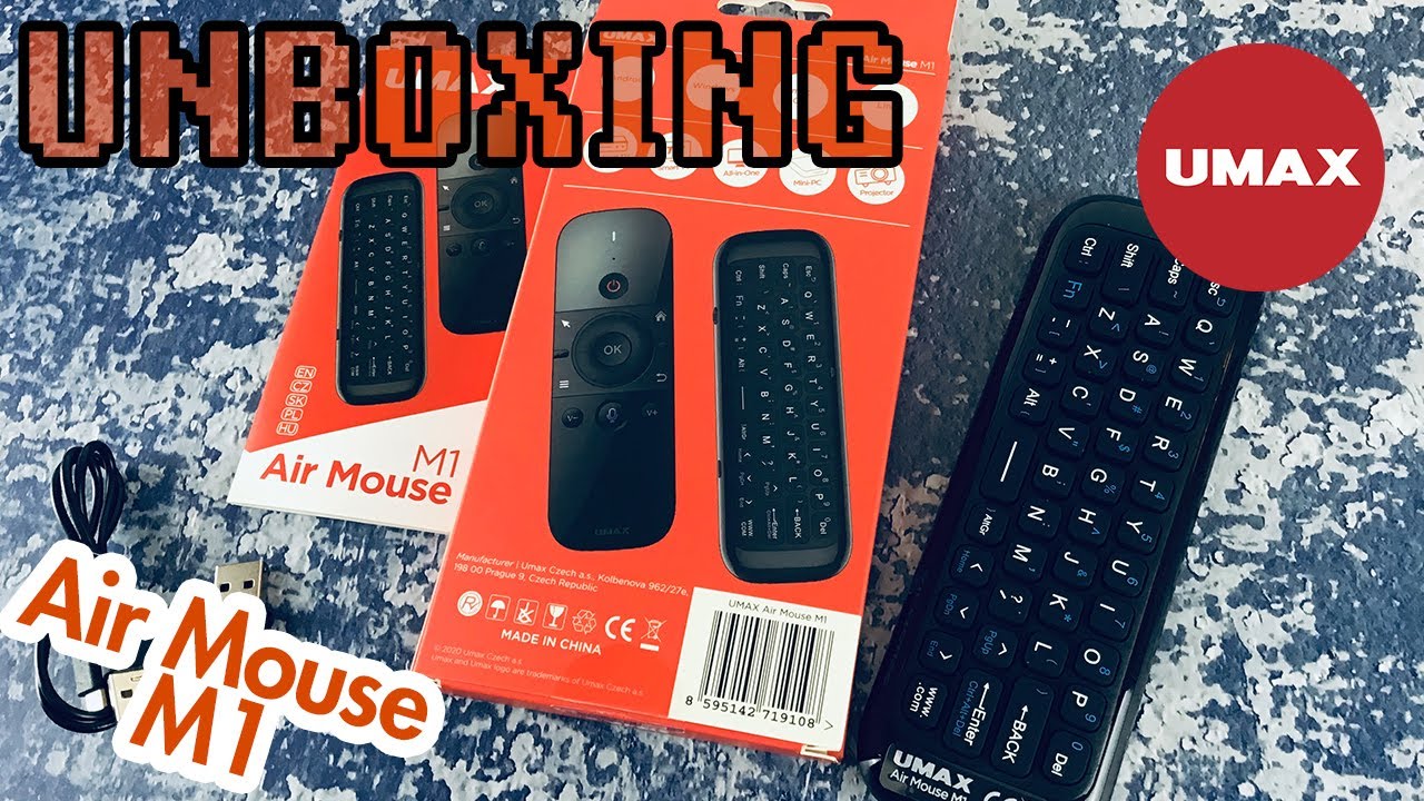 Rozbalení UMAX Air Mouse M1 | Bezdrátová myš s klávesnicí | UNBOXING ...