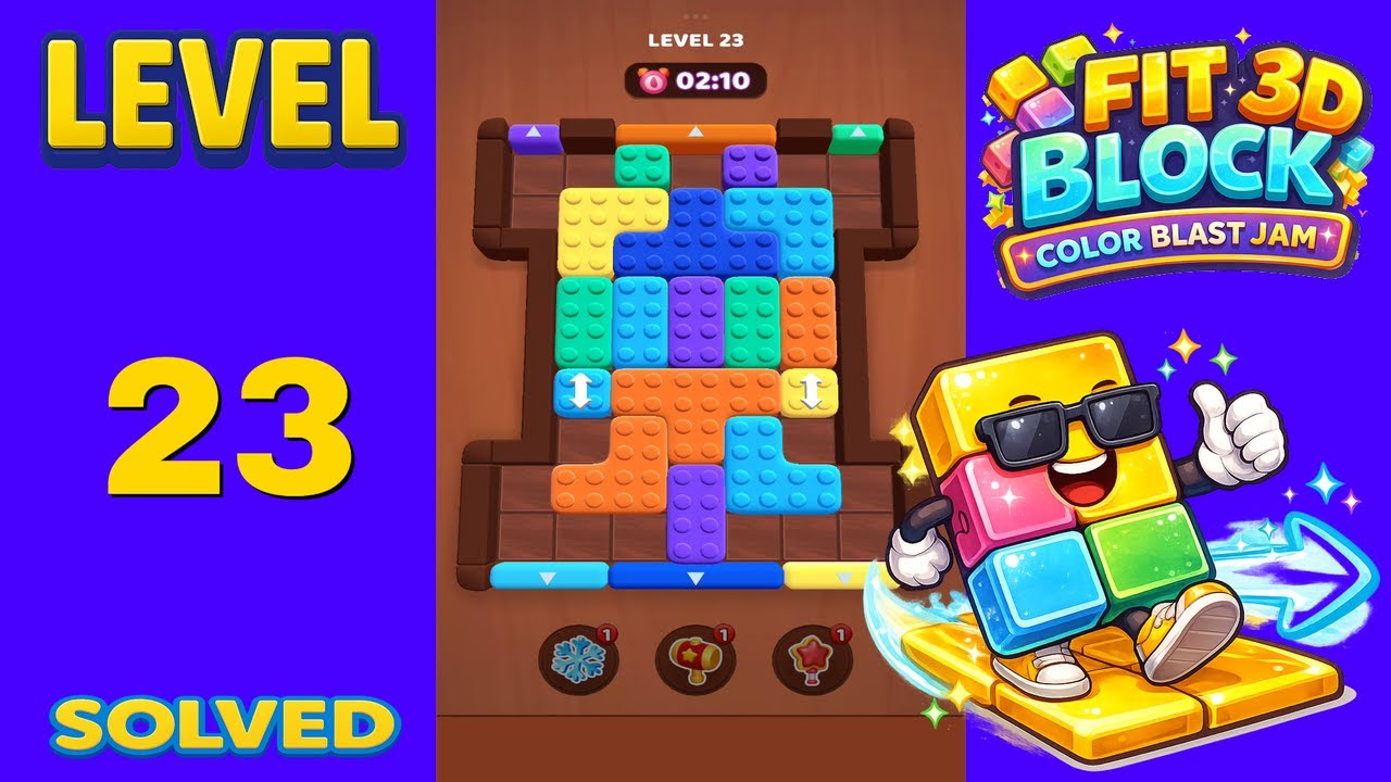 Fit Block 3D – Level 23 | Walkthrough Fast & Clean Solution - YouTube