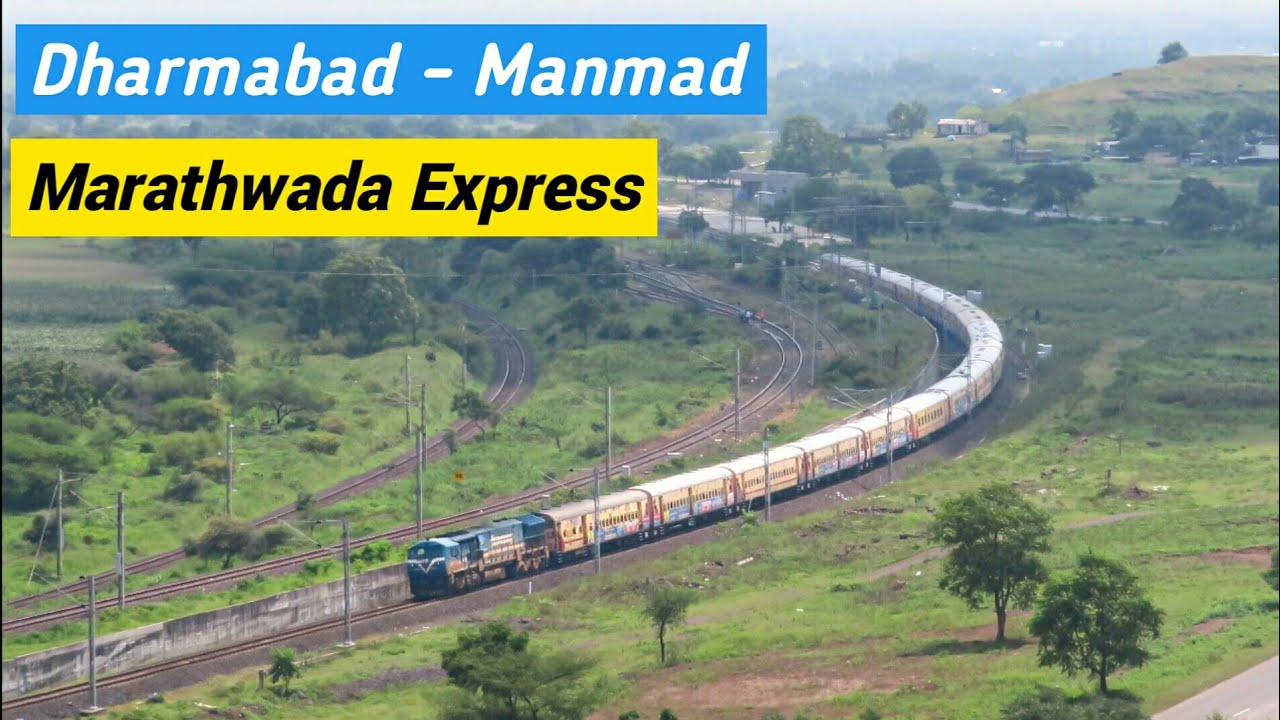 Most Beautiful Train Crossing | Ankai Killa Manmad | Marathwada Express ...
