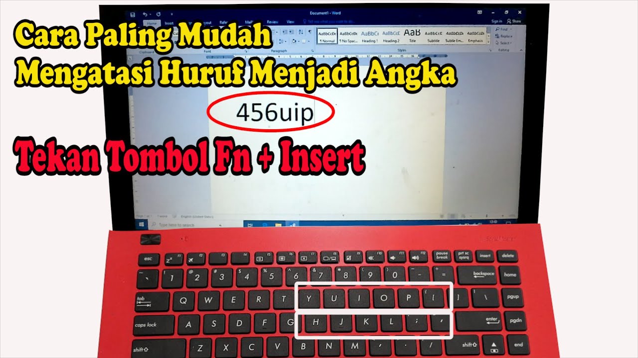 CARA MENGATASI HURUF MENJADI ANGKA PADA KEYBOARD LAPTOP || HURUF ...