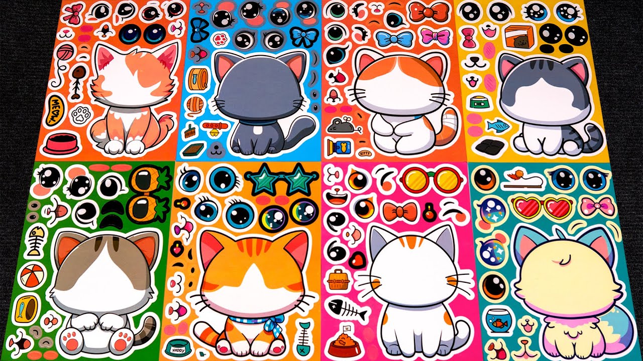 CUTE CAT STICKER BOOK MAKEOVER 🐾💖 | FUN ASMR STICKER DECORATION WITH ...