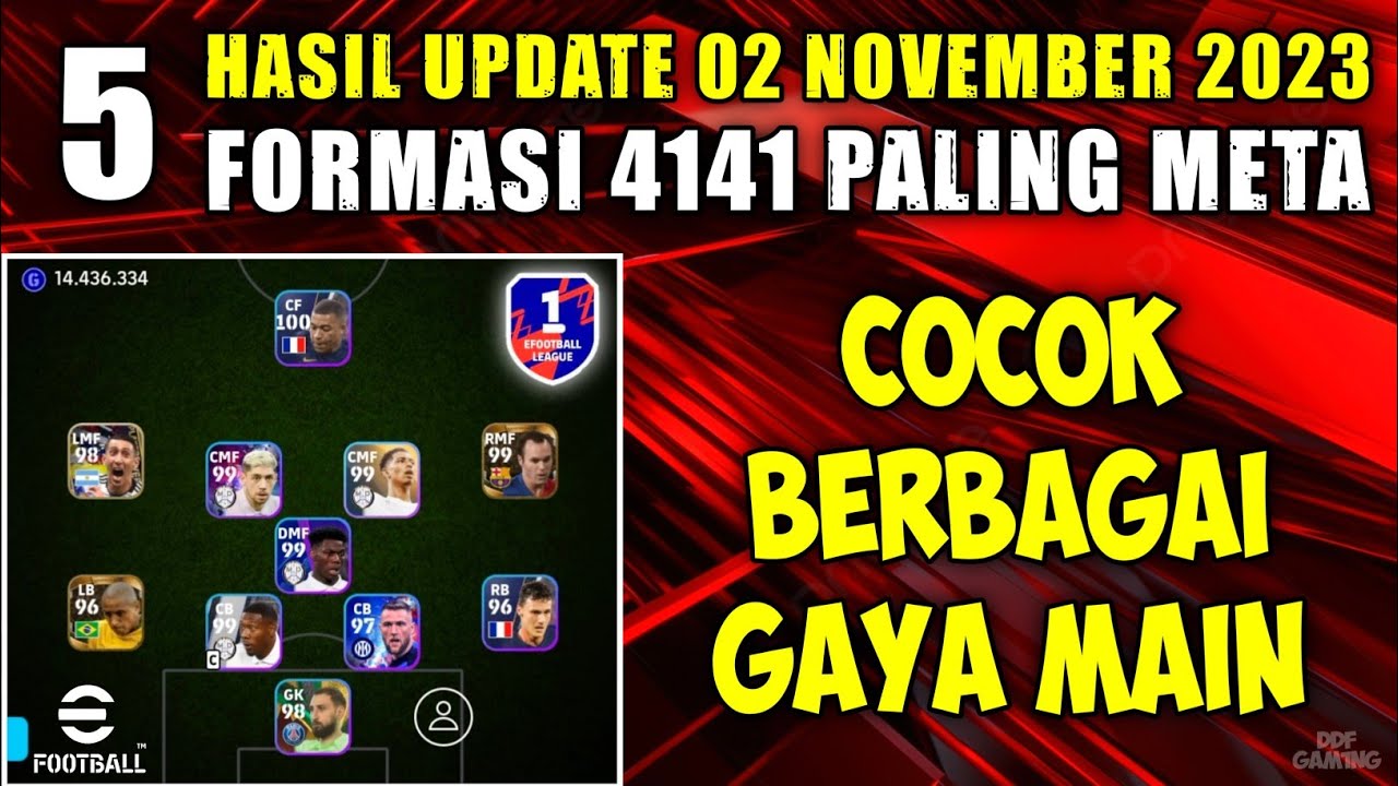 INILAH!!! FORMASI 4141 EFOOTBALL 2024 TERBARU || UPDATE FORMASI TERBARU EFOOTBALL 2024 MOBILE ...
